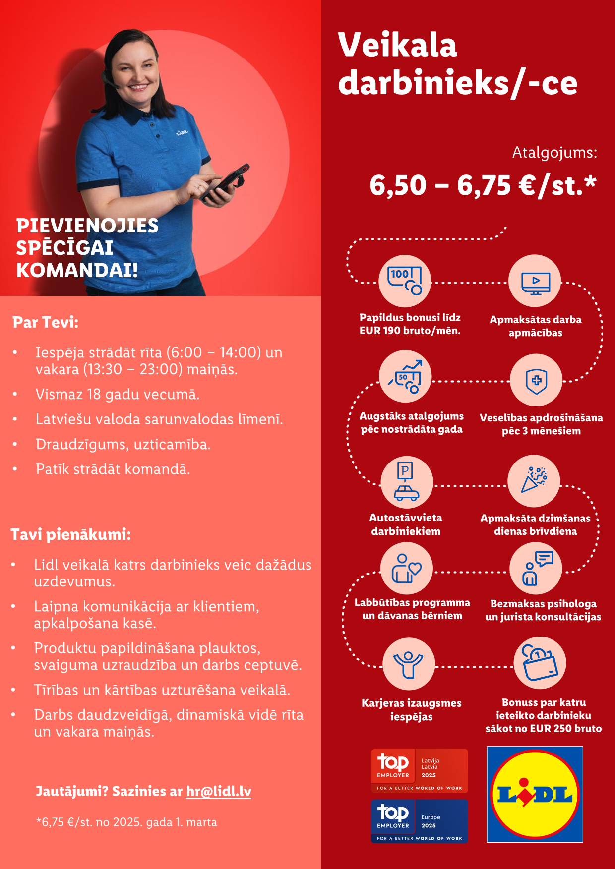 Vakance - Veikala darbinieks/-ce Siguldā, Lidl Latvija SIA | CV-Online